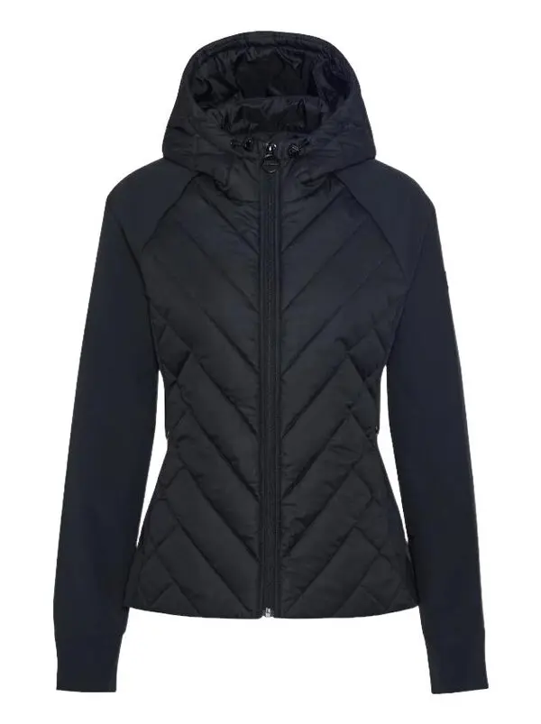 Barbour Long Sleeved Quilted Casual Jacket With Hood - Black