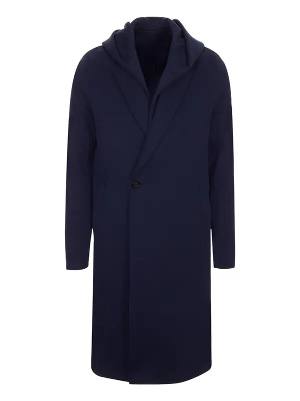 Emporio Armani Hooded Trench Coat - Black