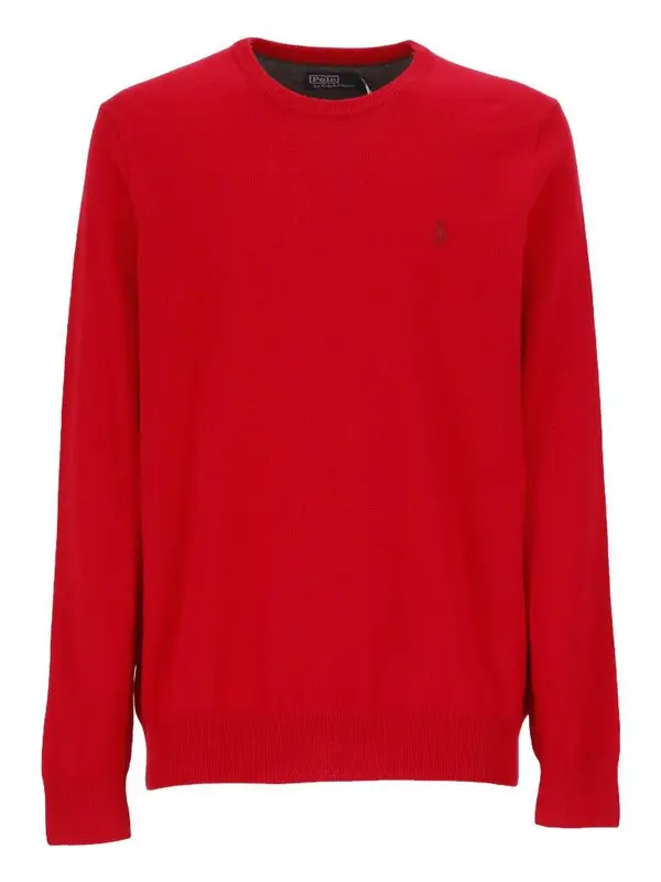 Polo Ralph Lauren Knitted Jumper With Embroidered Pony - Red