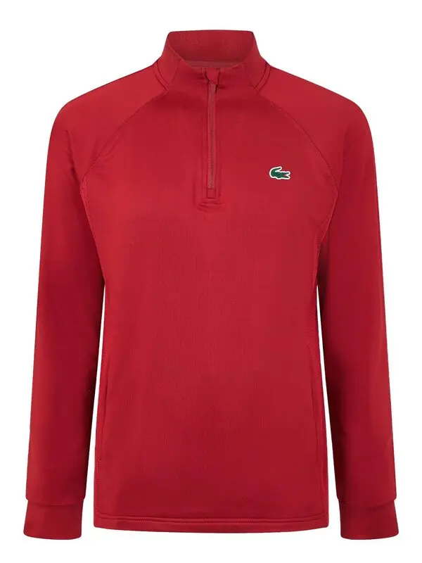 Lacoste Half-zip Stand Collar Top - Red