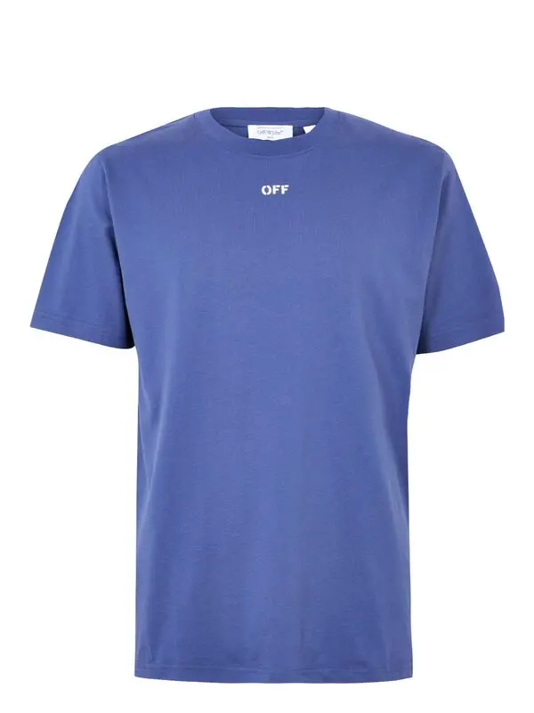 Off-White Color-blocking Short-sleeved Shirts - Blue