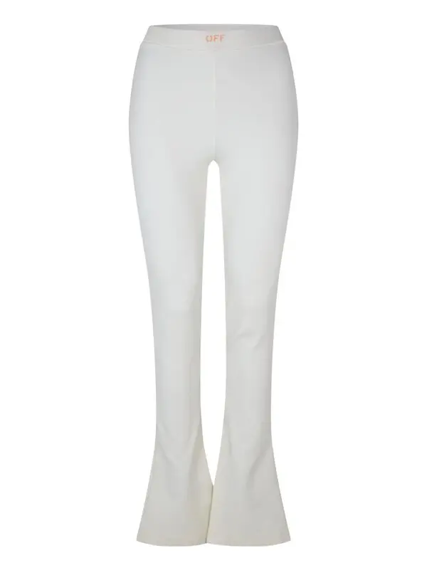 Off-White Flared Casual Pants - White