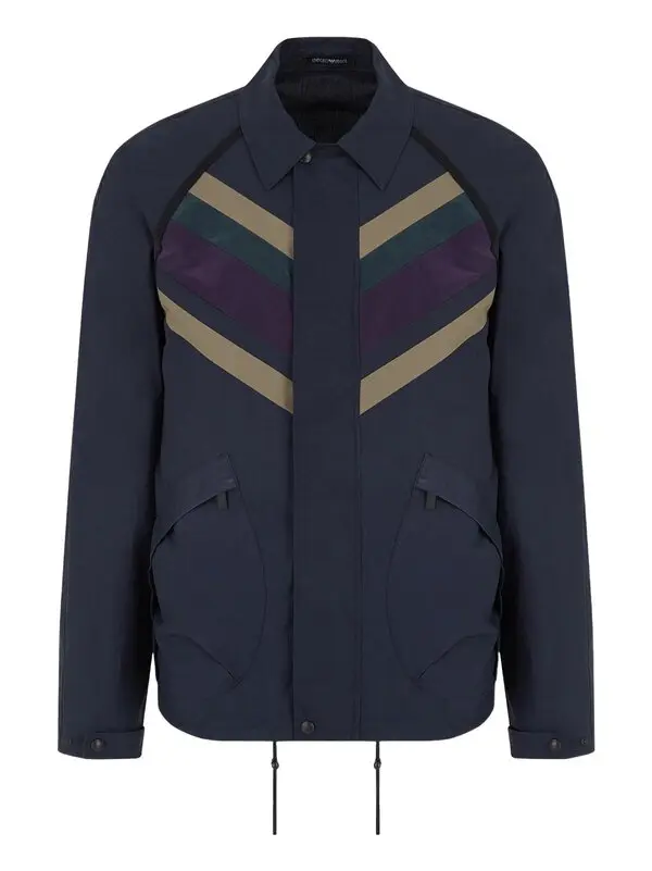 Emporio Armani Chevron Detail Zip-up Jacket - Black