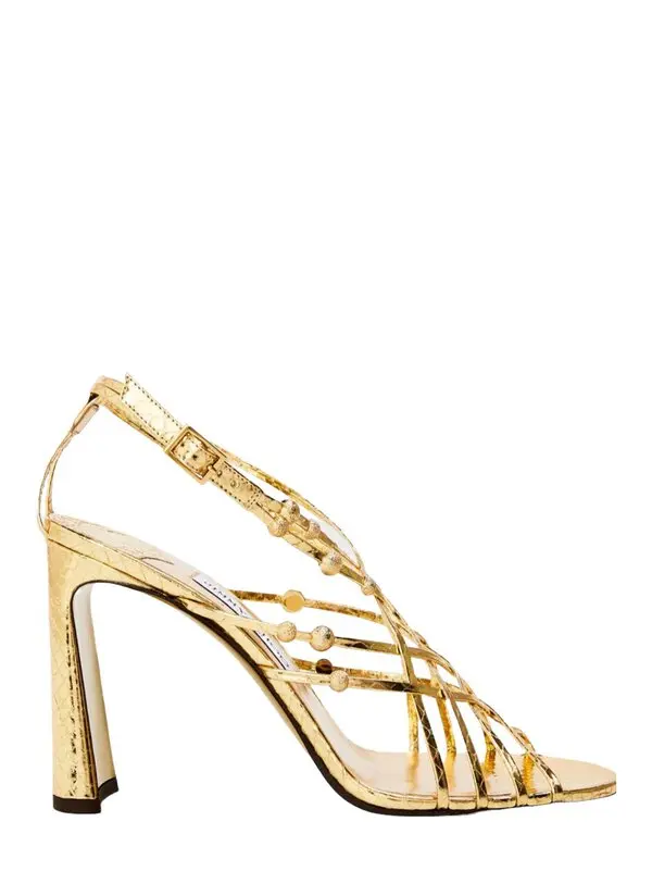 JIMMY CHOO Felice 95 Sculptural High-heeled Sandals - Nude