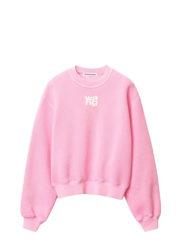 Alexander Wang Logo Print Long Sleeve Sweatshirt - Pink