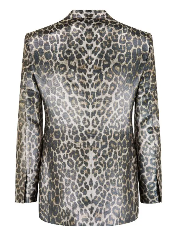 TOM FORD Leopard Print Blazer - Gray