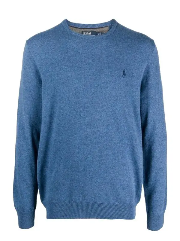 Polo Ralph Lauren Wool-knit Jumper With Iconic Polo Pony - Blue