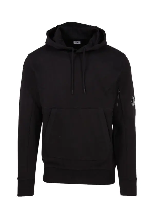 C.P. COMPANY Logo Plaque Drawstring Hoodie - Black