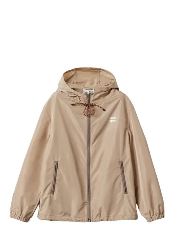 Miu Miu Lightweight Hooded Jacket - Rope Ash