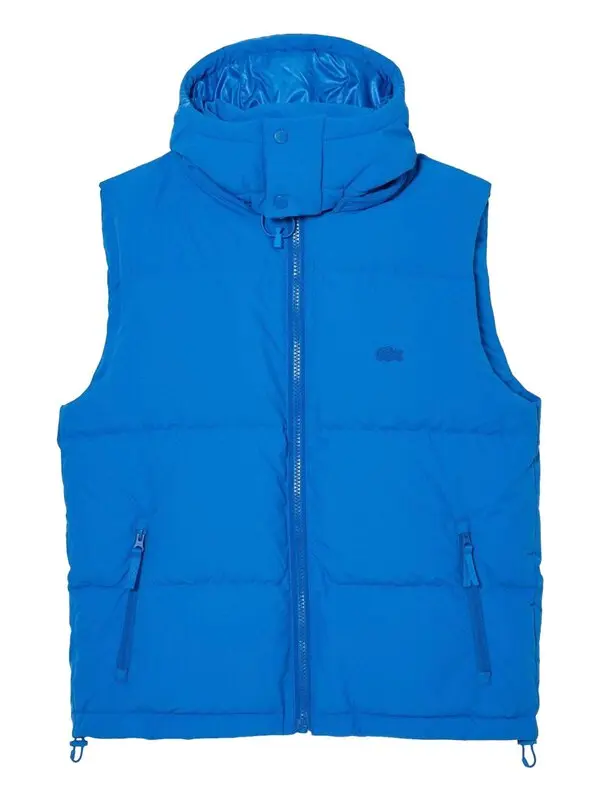 Lacoste Quilted Hooded Vest - Blue
