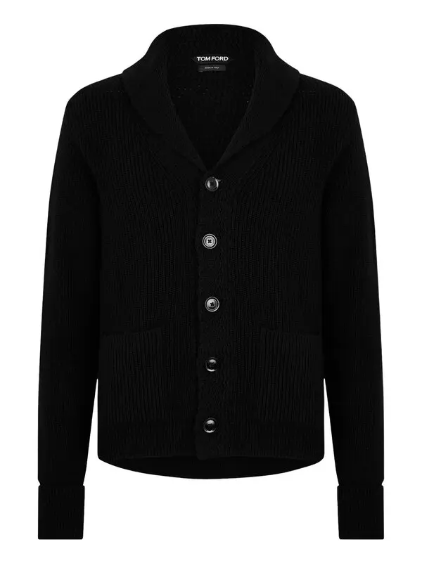 TOM FORD Cashmere Shawl Collar Cardigan - Black