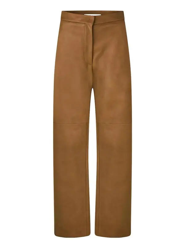 Max Mara Wide-leg Leather Trousers - Brown