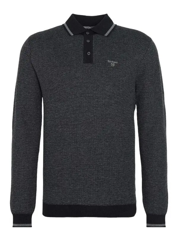 Barbour Long-sleeved Polo Shirt - Black