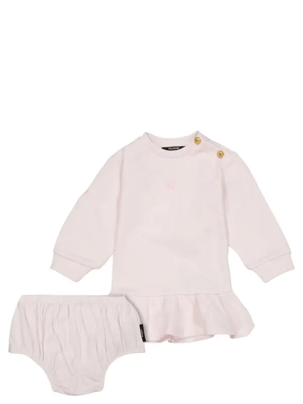 Balmain Logo Dress With Bloomers - Pink