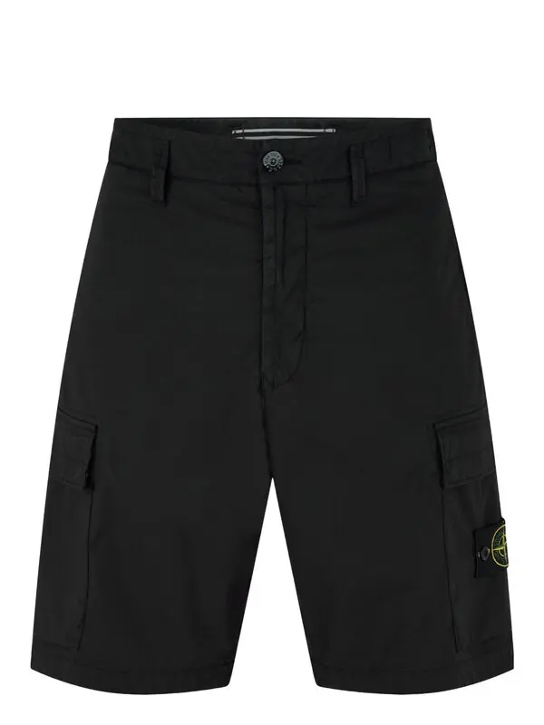 Stone Island Tela Cargo Shorts - Black