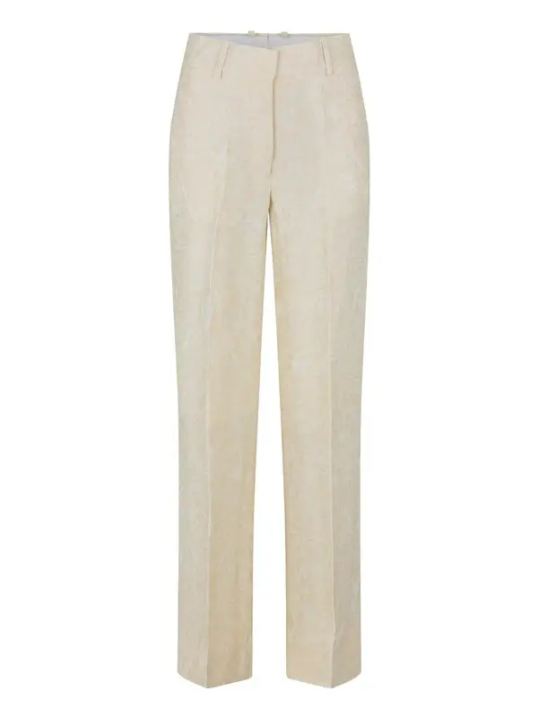 Off-White Fresco Straight Leg Trousers - Nude