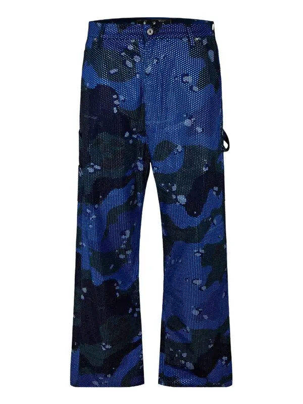 Off-White Camouflage Print Cargo Pants - Blue