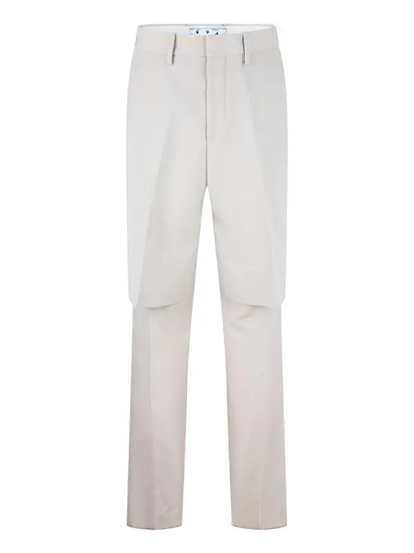 Off-White Mid-rise Slim-fit Trousers - White
