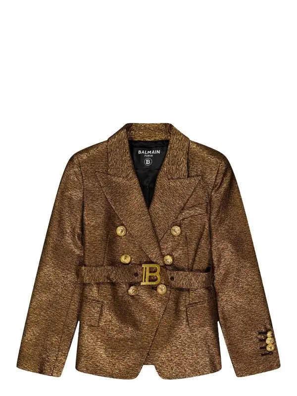 Balmain Logo Detailed Blazer - Brown