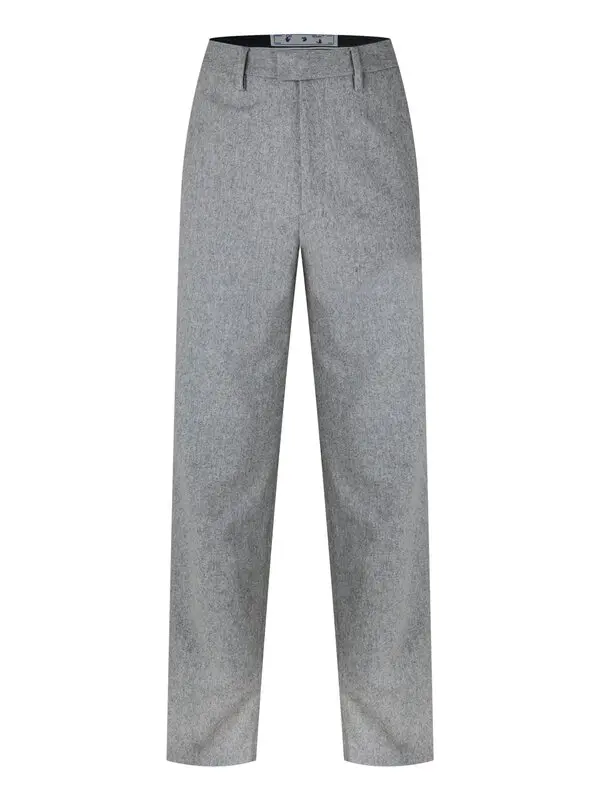 Off-White Straight Leg Pants - Gray