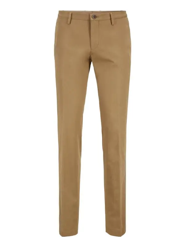 Hugo Boss Tailored Logo-print Trousers - Brown