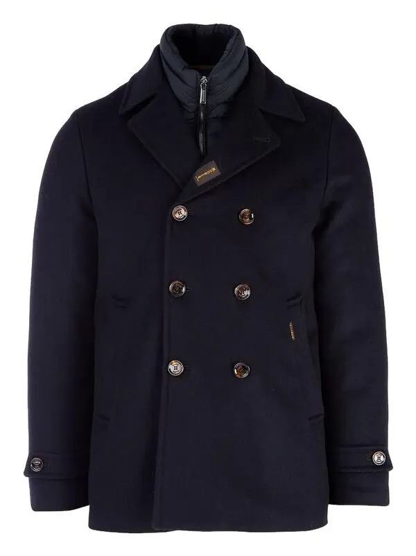 MOORER Double-breasted Lapel Jacket - Black