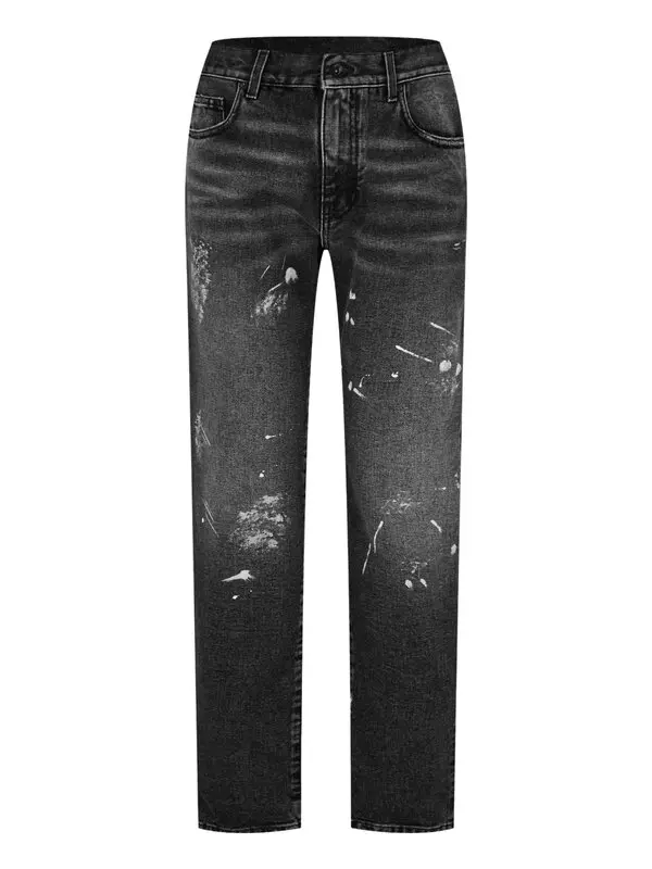 Off-White Distressed Denim Jeans - Black