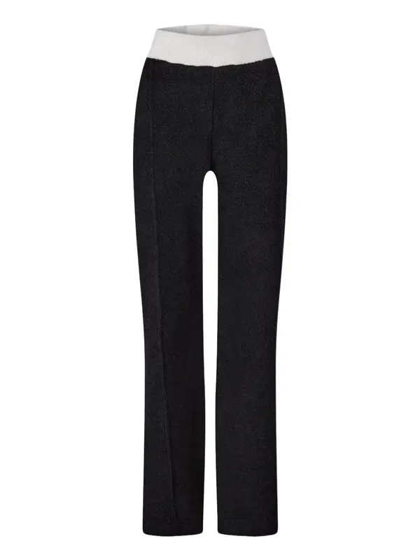 Casablanca Elastic Waist Straight Leg Casual Pants - Black