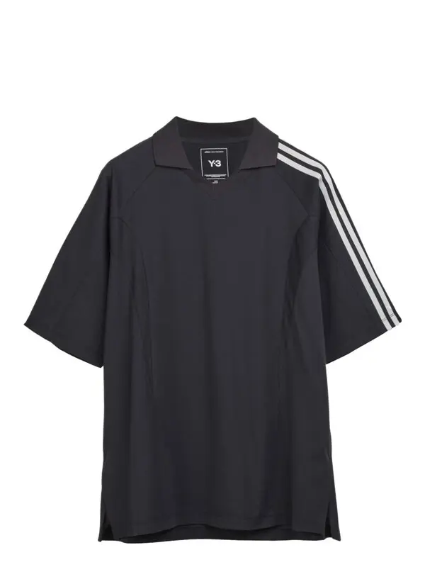 Y3 3-stripe Polo Shirt - Black