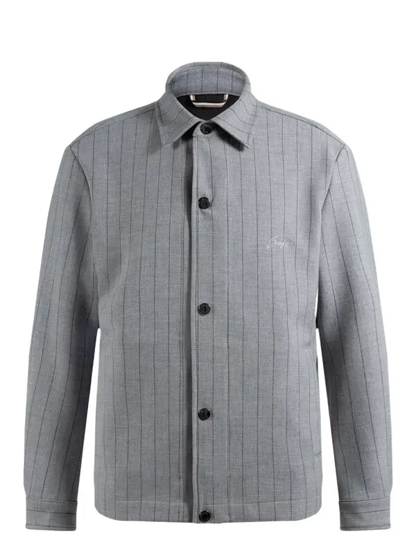 Hugo Boss Fine Striped Shirt-style Casual Jacket - Gray