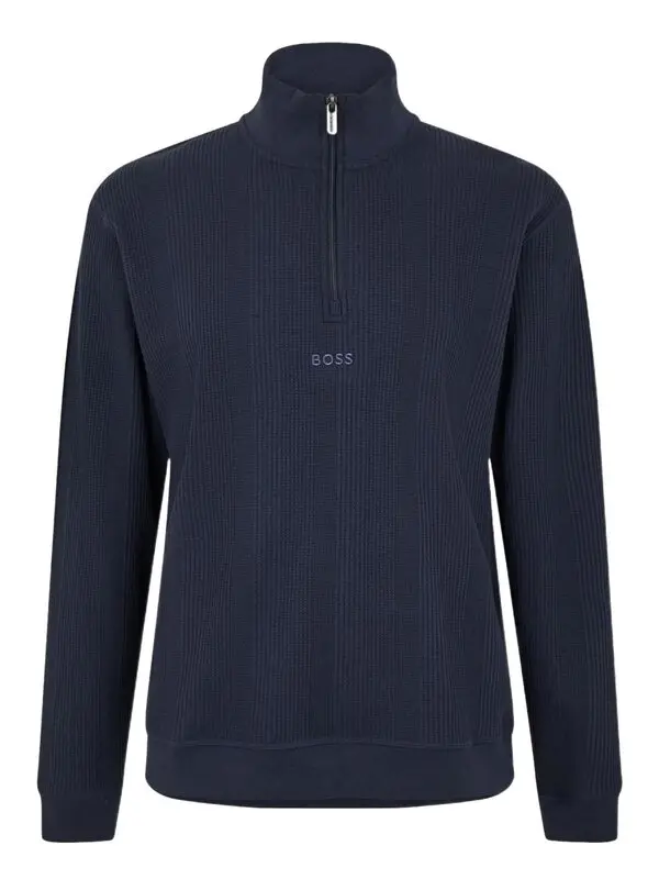 Hugo Boss Boss 1/4 Zip Fleece Top - Black