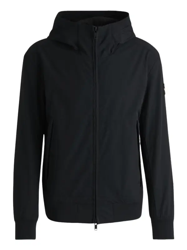 Hugo Boss Softshell Hooded Zip-up Jacket - Black