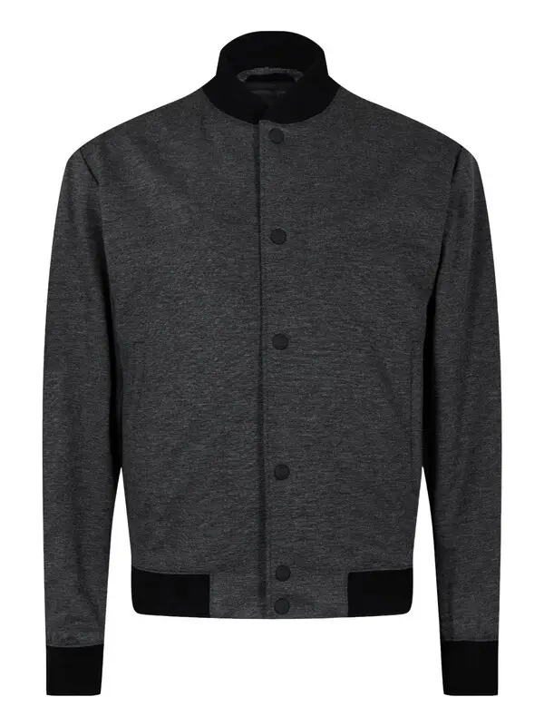 Hugo Boss Dark Grey Wool Blend Casual Jacket - Black