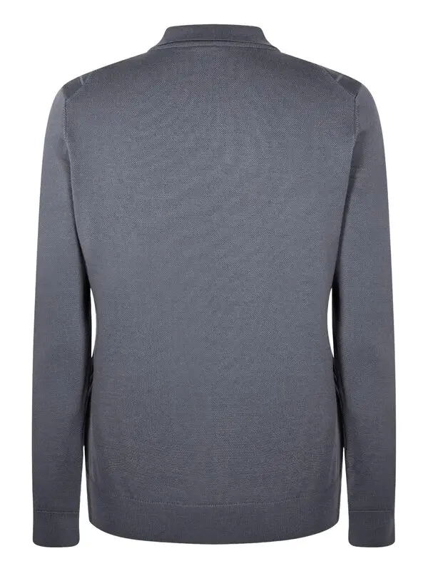 Hugo Boss Solid Color Minimalist Knit Sweater - Gray