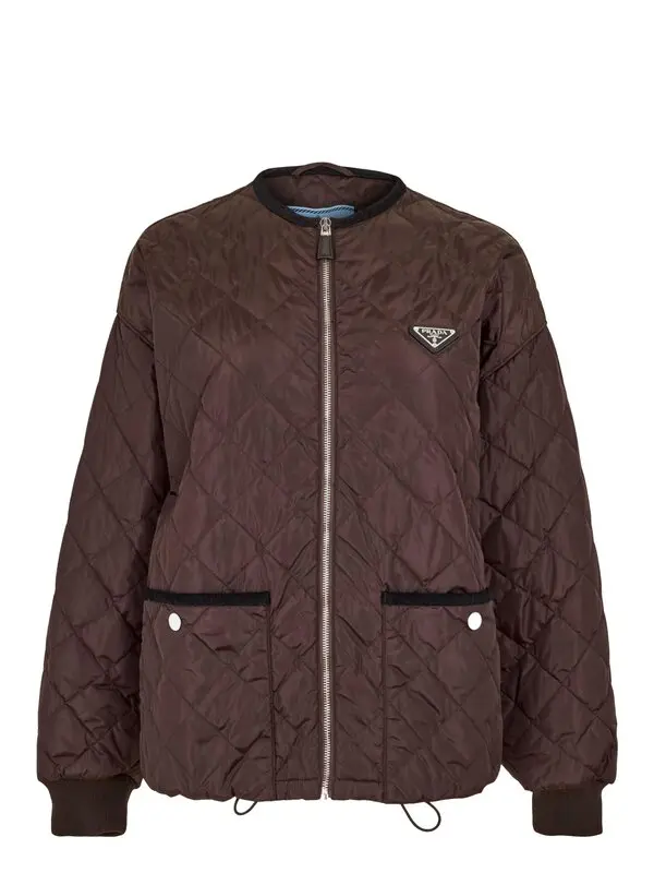 Prada Quilted Cropped Jacket - Brown