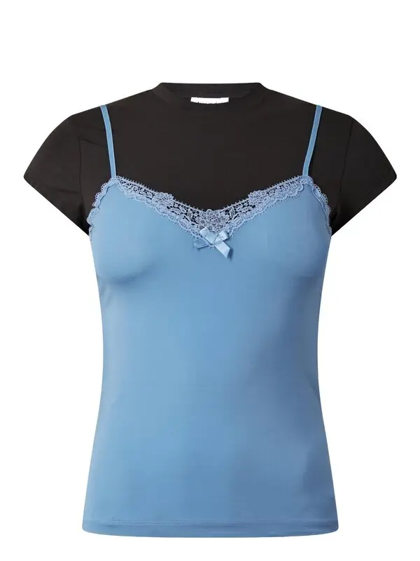 Acne Studios Camisole With Lace Trim - Blue