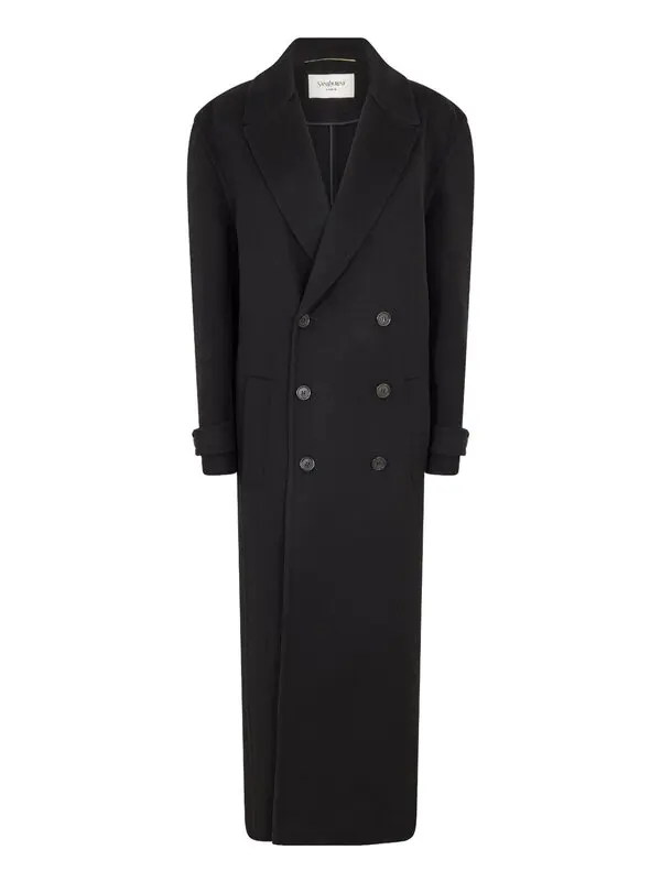 Saint Laurent Double-breasted Overcoat - Black