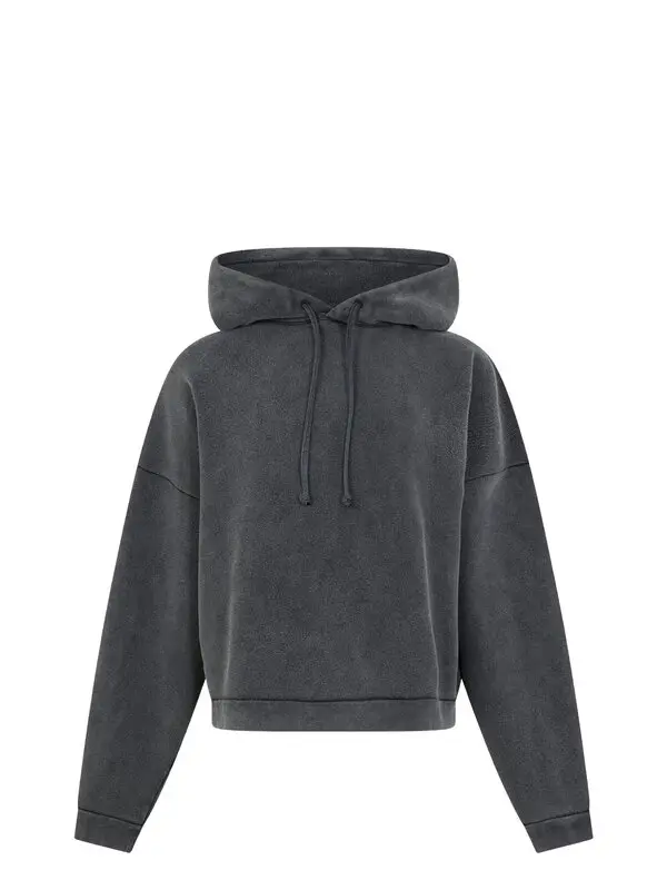 Acne Studios Charcoal Cropped Hoodie - Black