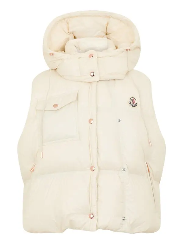 Moncler Hooded Down Vest - White
