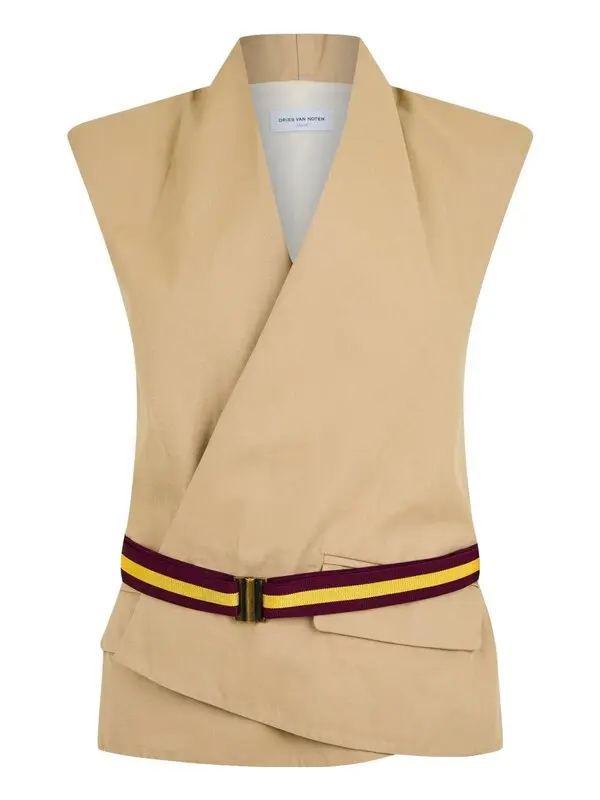 Dries Van Noten Vilian Sleeveless Jacket - Nude