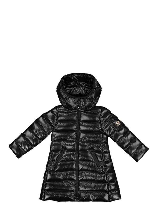 Moncler Logo Long Down Jacket - Black