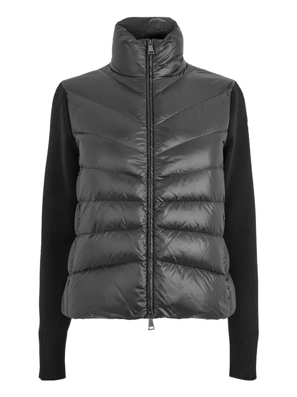 Moncler Padded Wool Cardigan - Black