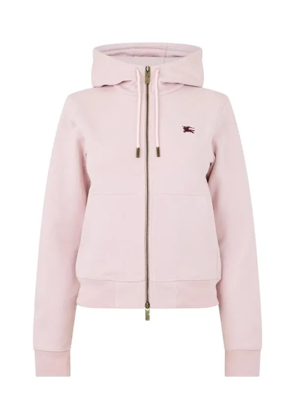 Burberry Zip-up Hooded Sweatshirt - Pink