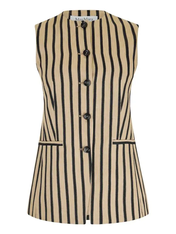 Max Mara Striped Suit Vest - Nude