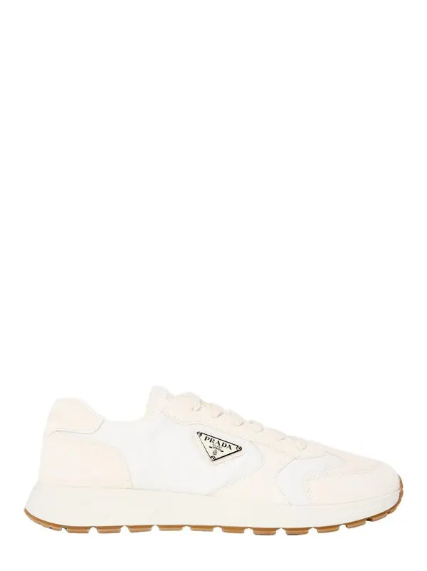 Prada Suede And Nylon Low-top Sneakers - White