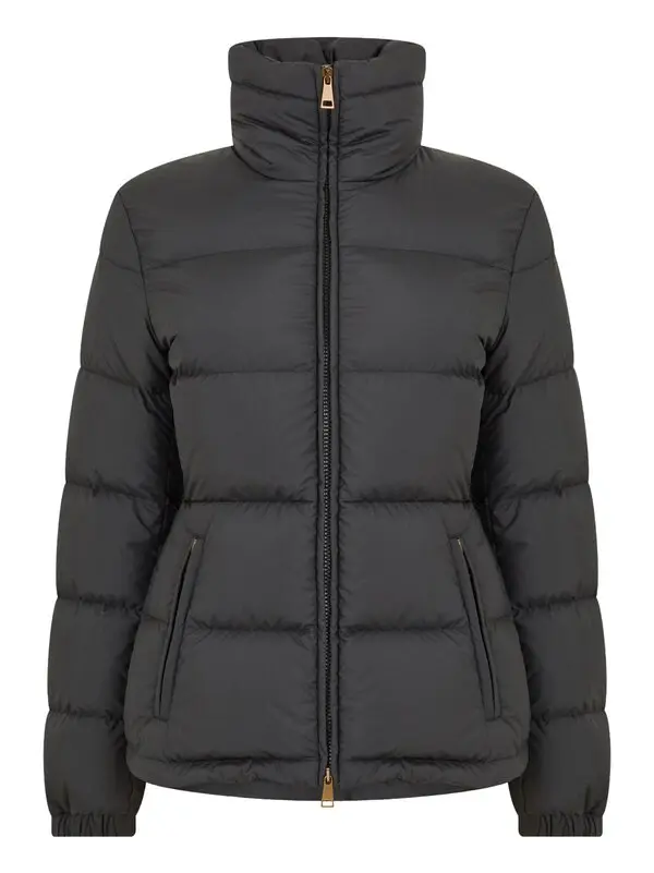 Moncler Quilted Down Jacket With Stand Collar - Black