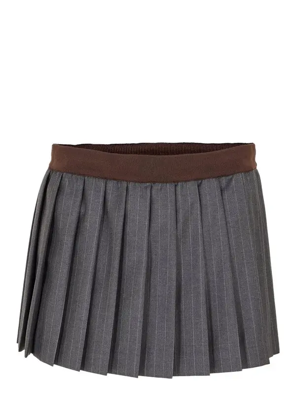 Miu Miu Pleated Mini Skirt - Black