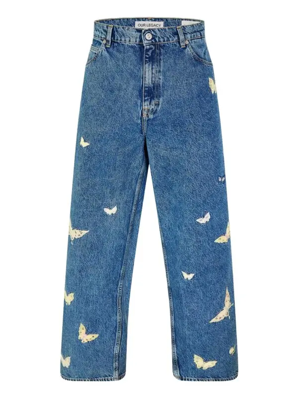 Our Legacy Straight-leg Printed Jeans - Blue