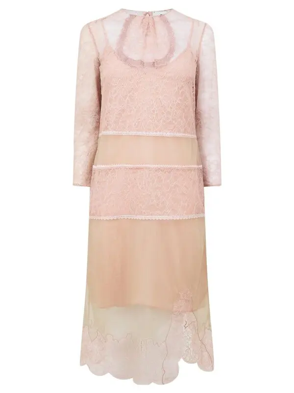 Fendi Lace Trimmed Dress - Pink
