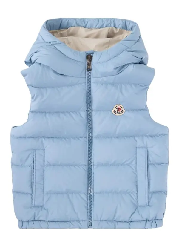 Moncler Quilted Logo Patch Vest - Blue